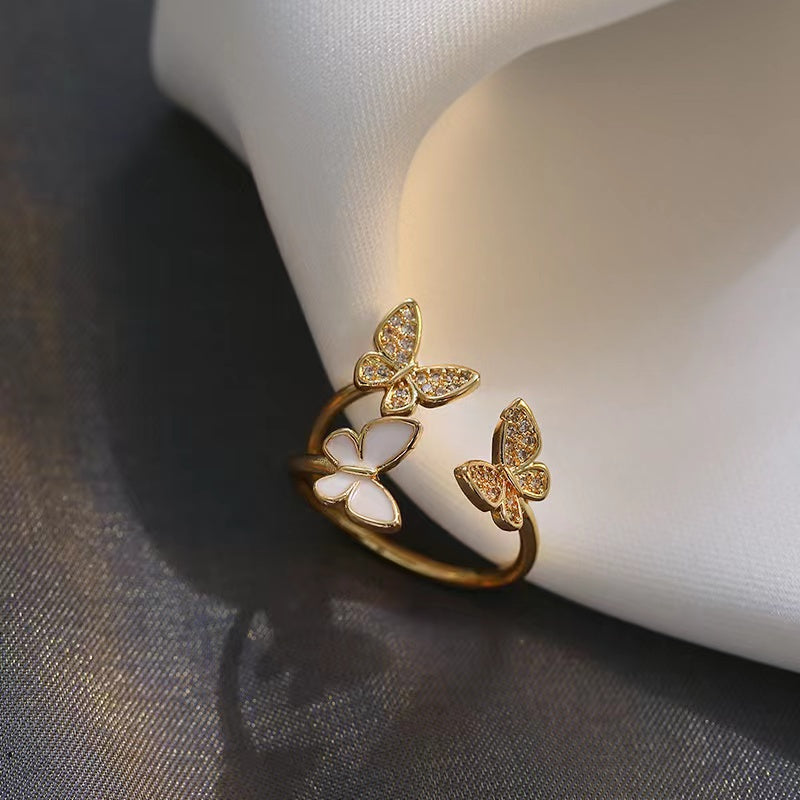 Butterfly-Open-Ended Zircon Ring – Code Love Lingerie
